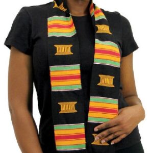 African Inspired Fashions Authentic Hand Woven Kente Sash Stole - 60" x 4.5"