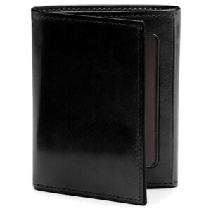 bosca men's wallet, old leather double i.d. tri fold wallet with rfid blocking, black