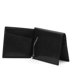 Bosca Men's Wallet, Old Leather Money Clip with Pocket, Black