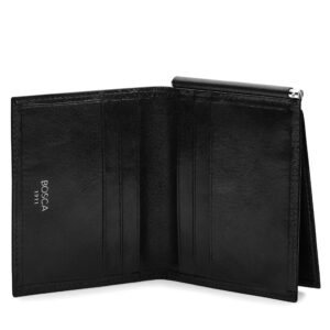 Bosca Men's Wallet, Old Leather Money Clip with Pocket, Black