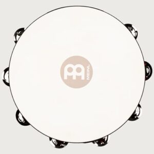 Meinl Percussion TAH2AB Traditional 10-Inch Wood Tambourine with Goat Skin Head and Steel Jingles, 2 Row