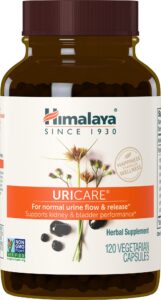 himalaya uricare herbal supplement, kidney & bladder support, urinary tract & urine flow support, caffeine-free, non-gmo, gluten free, vegetarian, 120 capsules, 30 day supply