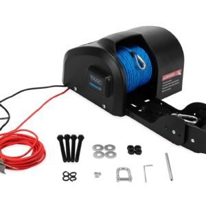 Camco TRAC Outdoors Pontoon 35-G3 Electric Anchor Winch | Features a High-Efficiency, 12-Volt DC, All Steel Gear Motor and 100-feet of Pre-Wound Double-Braid Anchor Rope | (69003)