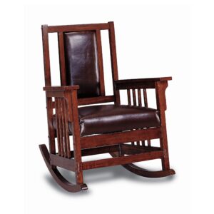 coaster home furnishings co- rocking chair, tobacco & dark brown (600058)