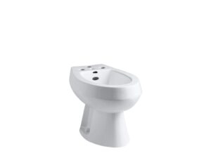 kohler 83296 san tropez front and vertical spray bidet with 4 faucet holes, white