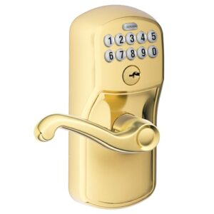 schlage fe595 v ply 505 fla, flex lock, bright brass