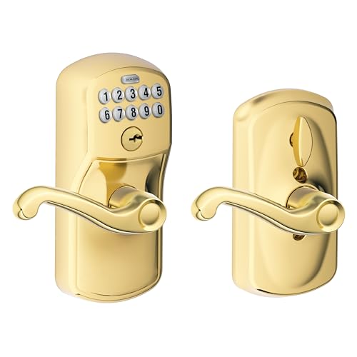 Schlage FE595 V PLY 505 FLA, Flex Lock, Bright Brass