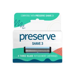 preserve shave 3 replacement cartridges for preserve shave 3 razor, 4 count