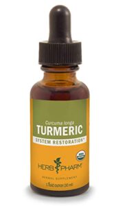 herb pharm certified organic turmeric root extract for musculoskeletal system support - 1 ounce (dturm01)