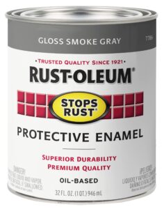 rust-oleum 7786502 protective enamel paint stops rust, 32-ounce, gloss smoke gray, 1 quarts (pack of 1)