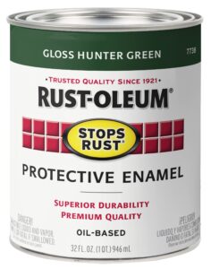 rust-oleum 7738502 stops rust brush on paint, quart, gloss hunter green, 1 quarts (pack of 1)