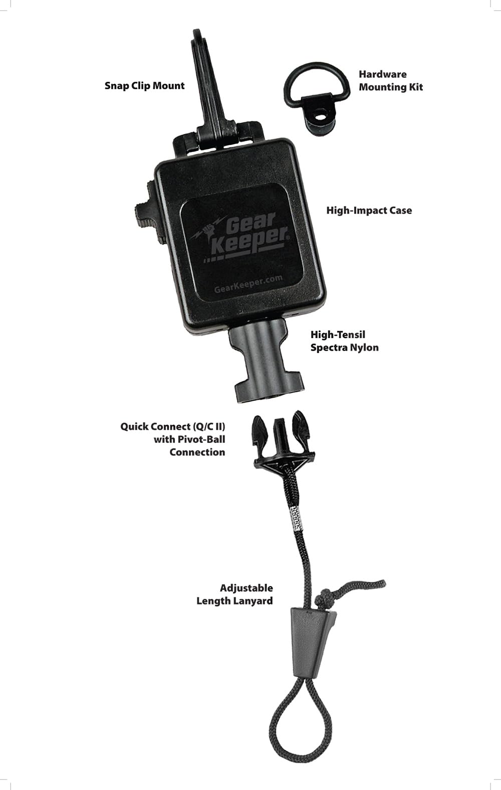 Gear Keeper - Hammerhead Industries Gear Keeper CB MIC KEEPER Retractable Microphone Holder RT3-4112 - Features Heavy-Duty Snap Clip Mount, Adjustable Mic Lanyard and Hardware Mounting Kit