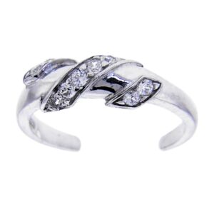 body candy 925 sterling silver cubic zirconia twisting toe ring