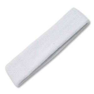 sports headband 100% terry cloth white one size