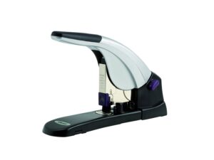 rexel mercury stapler, 120 sheet capacity, metal body, includes staples, silver and black, 2100922