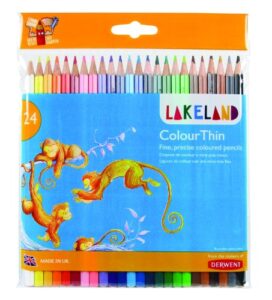 derwent lakeland colorthin pencils, 2.9mm core, wallet 24 count (0700269)