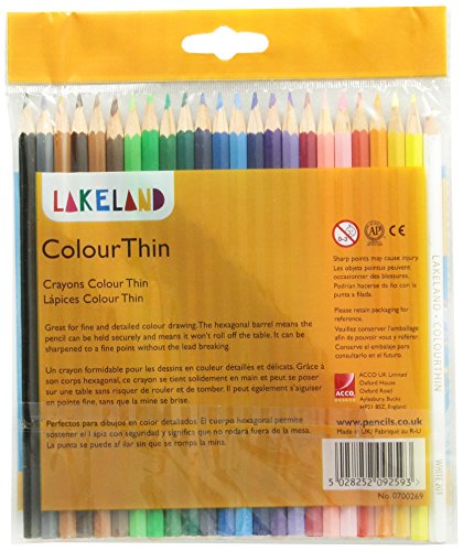 Derwent Lakeland Colorthin Pencils, 2.9mm Core, Wallet 24 Count (0700269)