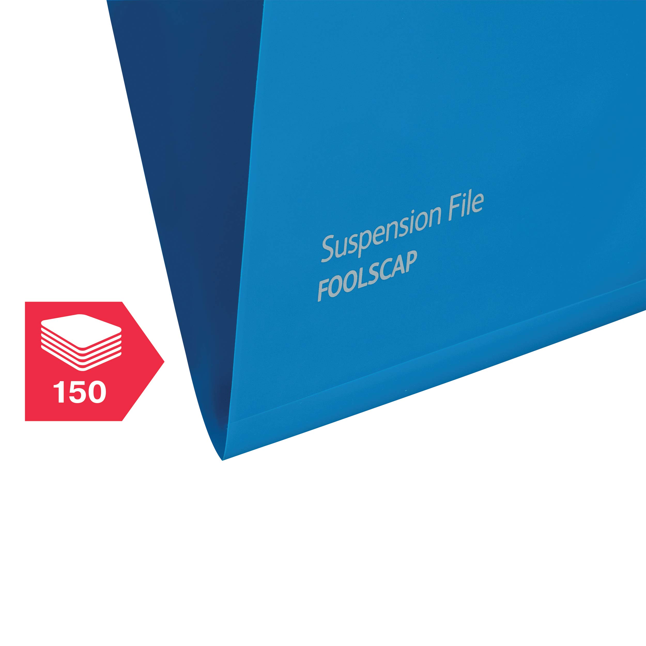 Rexel Foolscap Heavy Duty Suspension Files with Tabs and Inserts for Filing Cabinets, 15 mm Base, Polypropylene, Blue, Crystalfile Extra, Pack of 25, 70630