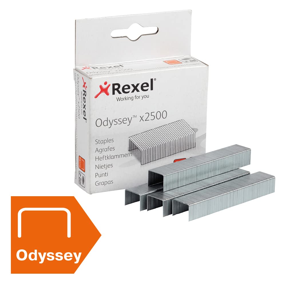 Rexel Odyssey Heavy Duty Stapler, 60 Sheet Capacity, includes Odyssey Staples, Metal Body, Silver, 2100048