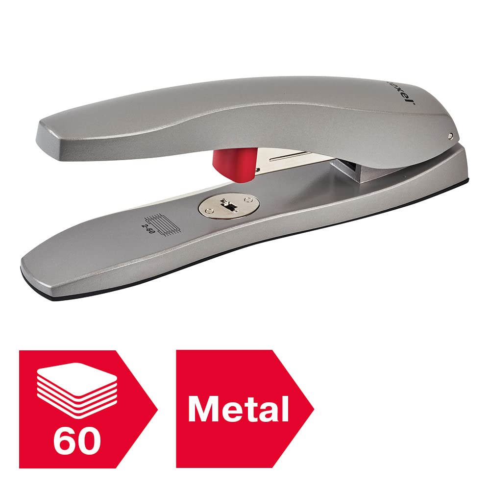 Rexel Odyssey Heavy Duty Stapler, 60 Sheet Capacity, includes Odyssey Staples, Metal Body, Silver, 2100048