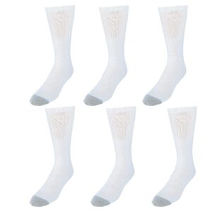 Hanes mens White Cushioned Over the Calf 6 Pack Pair athletic socks, White, 6-14 US