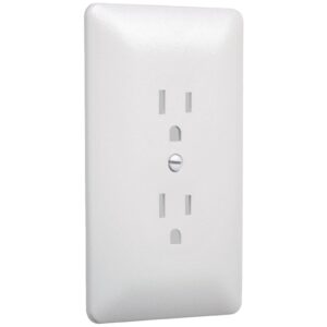 taymac 2000w masque 2000 1-gang decorator style wallplate, paintable duplex outlet cover, white (1-pack)