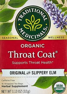 traditional medicinals organic throat coat tea, 16 ct