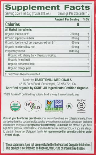 Traditional Medicinals Organic Throat Coat Tea, 16 ct