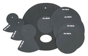 vic firth drum mute prepack with mutes sized 12, 13, 14, 16, 22", hi-hat & 2 cymbal mutes