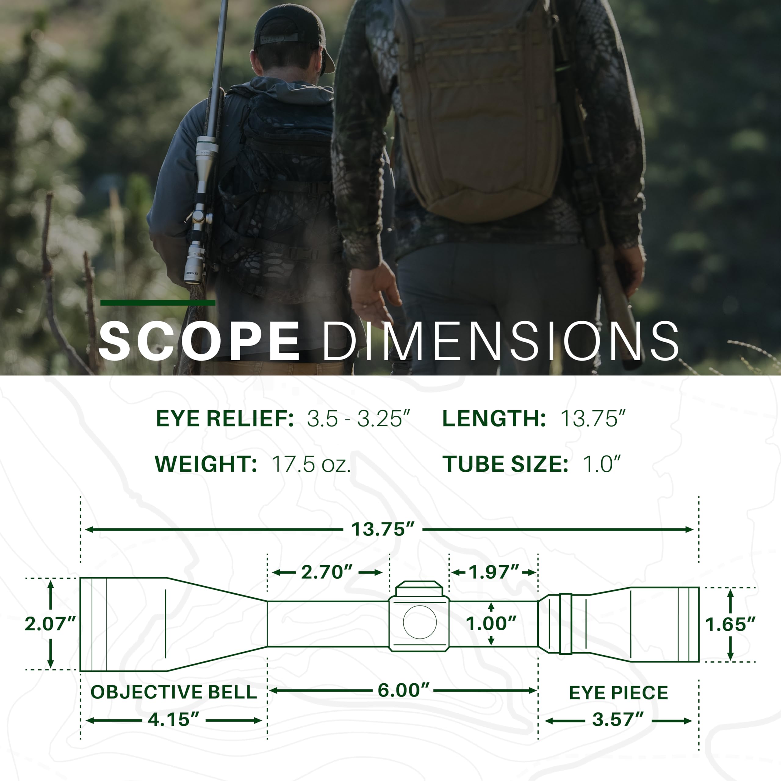 Mueller Optics MAPV451440S, All Purpose Scope, 4.5-14 x 40, 1in Tube Size, Wide-Angle Field of View, Water-Proof, Fog-Proof and Shock-Proof