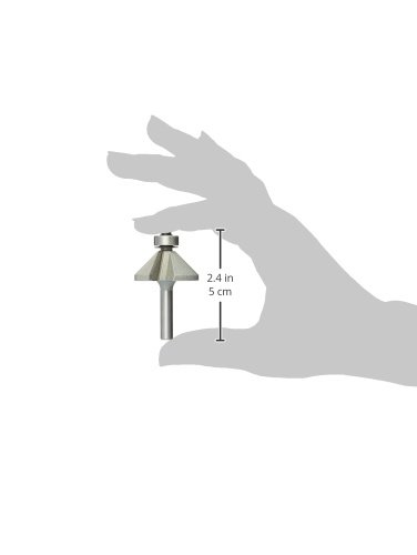 Vermont American 23155 45-Degree Carbide Tipped Chamfer Router Bit, 1/2-Inch Ball Bearing 2-Flute 1/4-Inch Shank