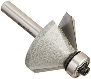 vermont american 23155 45-degree carbide tipped chamfer router bit, 1/2-inch ball bearing 2-flute 1/4-inch shank