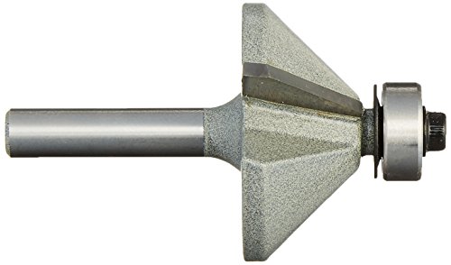 Vermont American 23155 45-Degree Carbide Tipped Chamfer Router Bit, 1/2-Inch Ball Bearing 2-Flute 1/4-Inch Shank