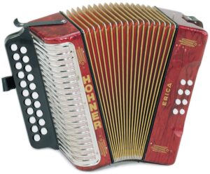 hohner erica two-row ad, pearl red