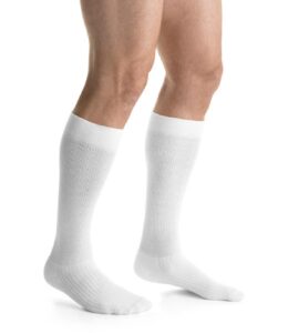 jobst activewear 20-30mmhg compression socks knee high, closed toe, cool white, large