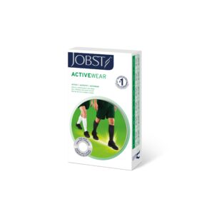 JOBST ActiveWear 20-30mmHg Compression Socks Knee High, Closed Toe, Cool White, Large