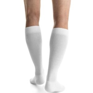 JOBST ActiveWear 20-30mmHg Compression Socks Knee High, Closed Toe, Cool White, Large