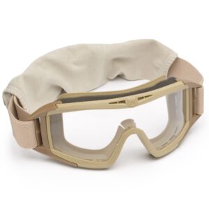 revision desert locust military goggles basic kit – clear lens, tan frame, one size – anti fog eye protection ballistic goggles – made in usa