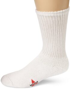 wigwam king cotton heavyweight crew socks, white - x-large