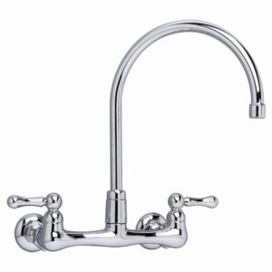 american standard heritage 7293152.002 w/m sink, metal lev hdl, gooseneck spt, 19.30 in wide x 13.40 in tall x 3.5 in deep, chrome