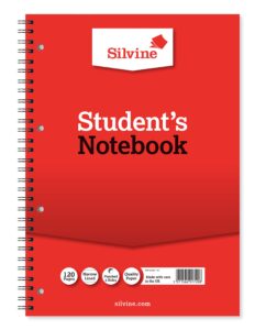 silvine a4 twin wire student's notebook. 120 pages ruled ruled 6mm feint [pack of 12], white