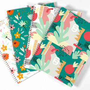 Silvine A4 Wirebound Notebooks in 4 Assorted Marlene West Designs. 160 Pages, Lined with Margin. Ref TWA4MW [Pack of 4]