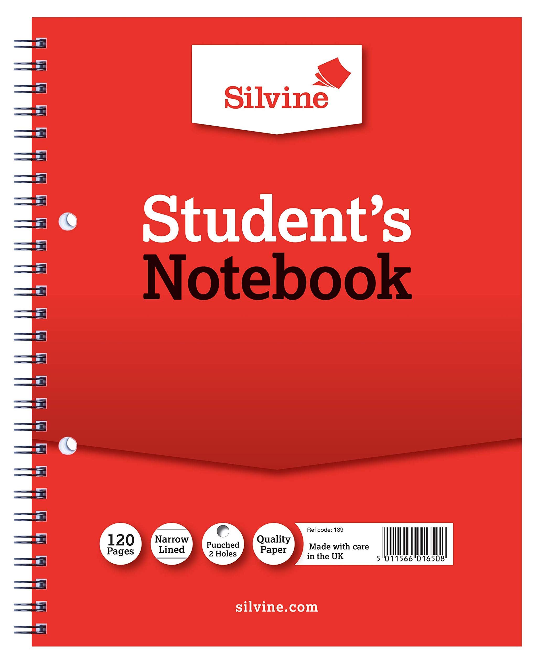 Silvine Student Spiral Notebook Soft Cover 60 Sheets 228x178mm Ref 139 [Pack of 12]