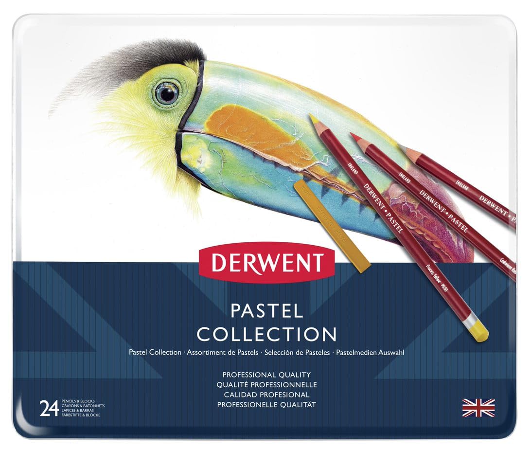 Derwent Pastel Collection, Metal Tin, 24 Count (0700301)