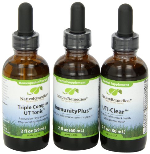 Native Remedies Immunity Plus, UTI-Clear and Triple Complex UT-Tonic 2 fl oz (each)