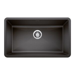 blanco, anthracite 440149 precis silgranit super single undermount kitchen sink, 32" x 19"