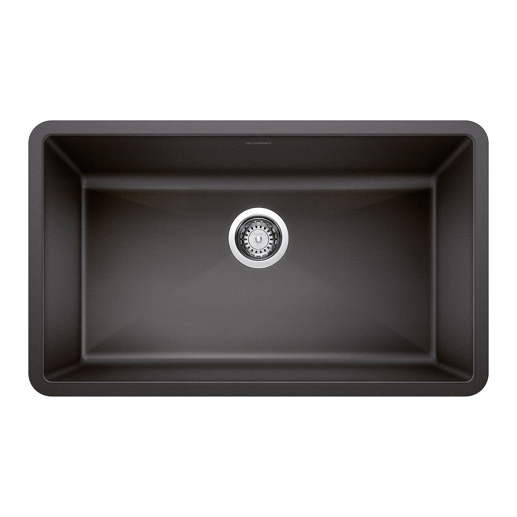 BLANCO, Anthracite 440149 PRECIS SILGRANIT Super Single Undermount Kitchen Sink, 32" X 19"