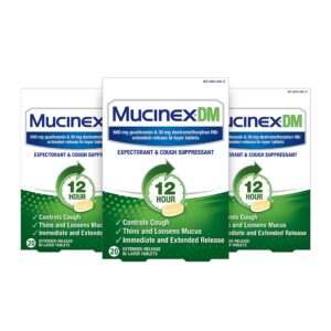 mucinex dm-expectorant/cough suppressant, 60 tablets (3 packs of 20 count)