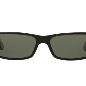 Persol PO2747S Rectangular Sunglasses, Black/Green Polarized, 57 mm