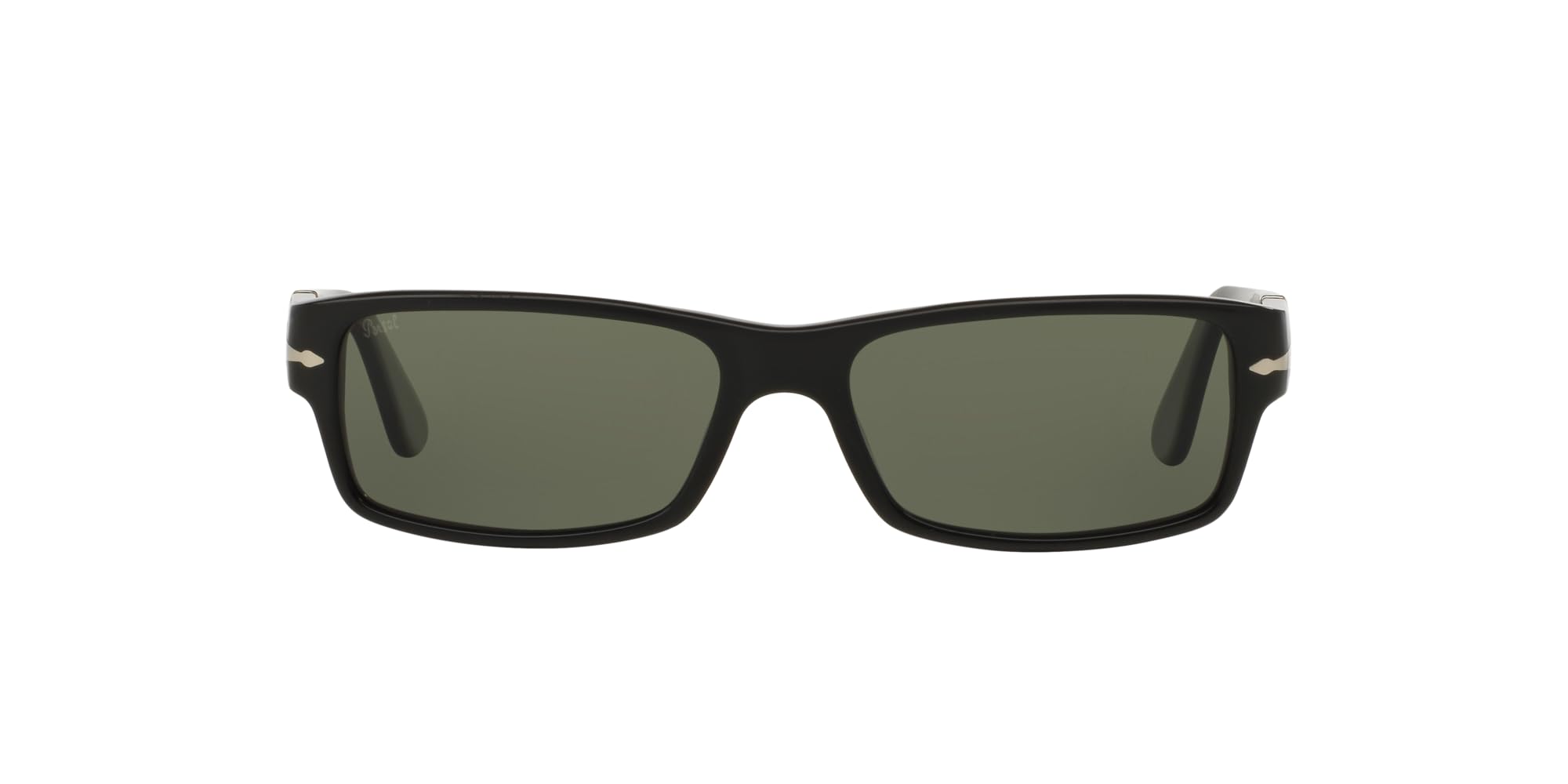 Persol PO2747S Rectangular Sunglasses, Black/Green Polarized, 57 mm